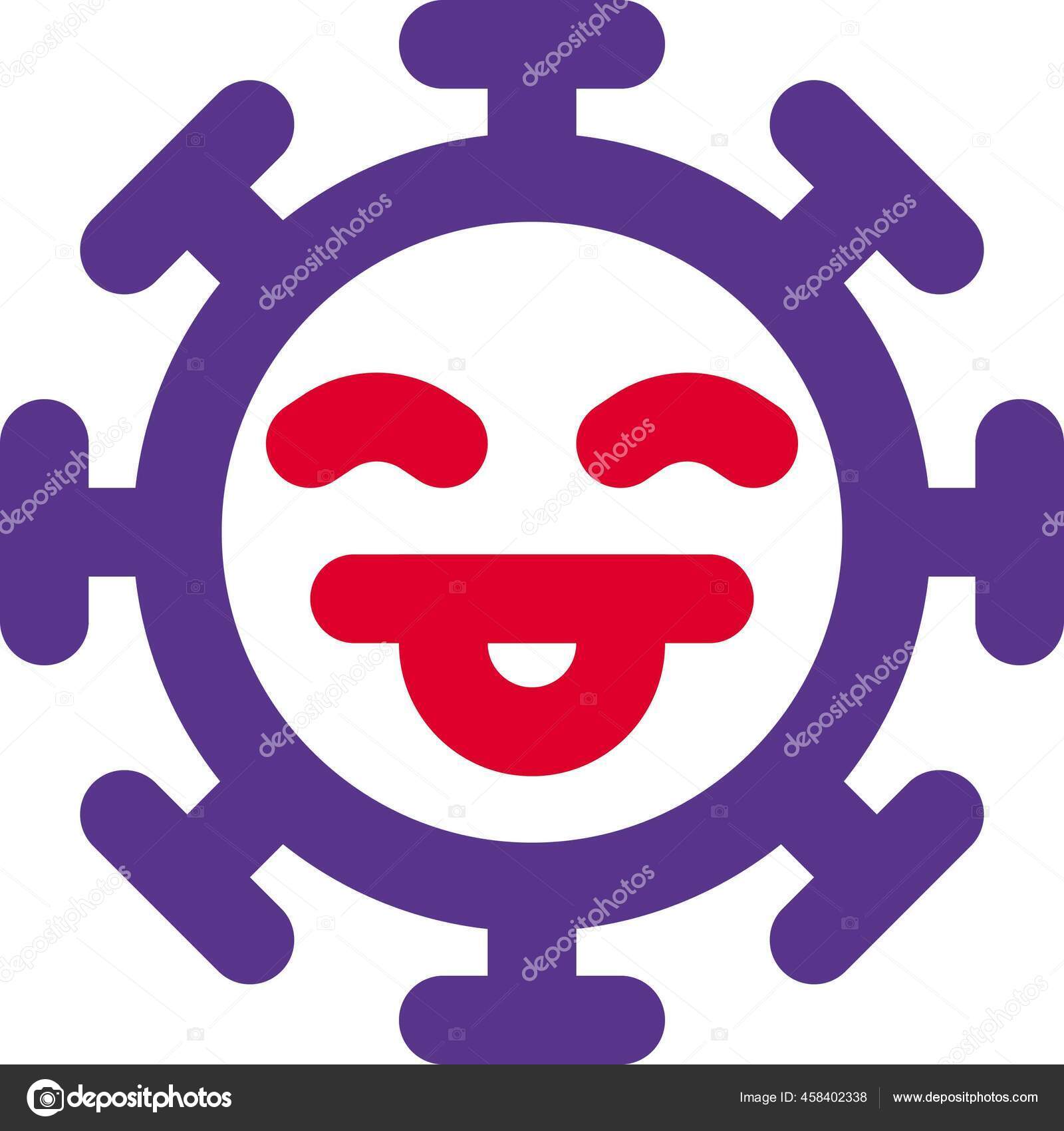 Tongue Out Microscopic Structure Coronavirus Emoticon Stock Vector ...