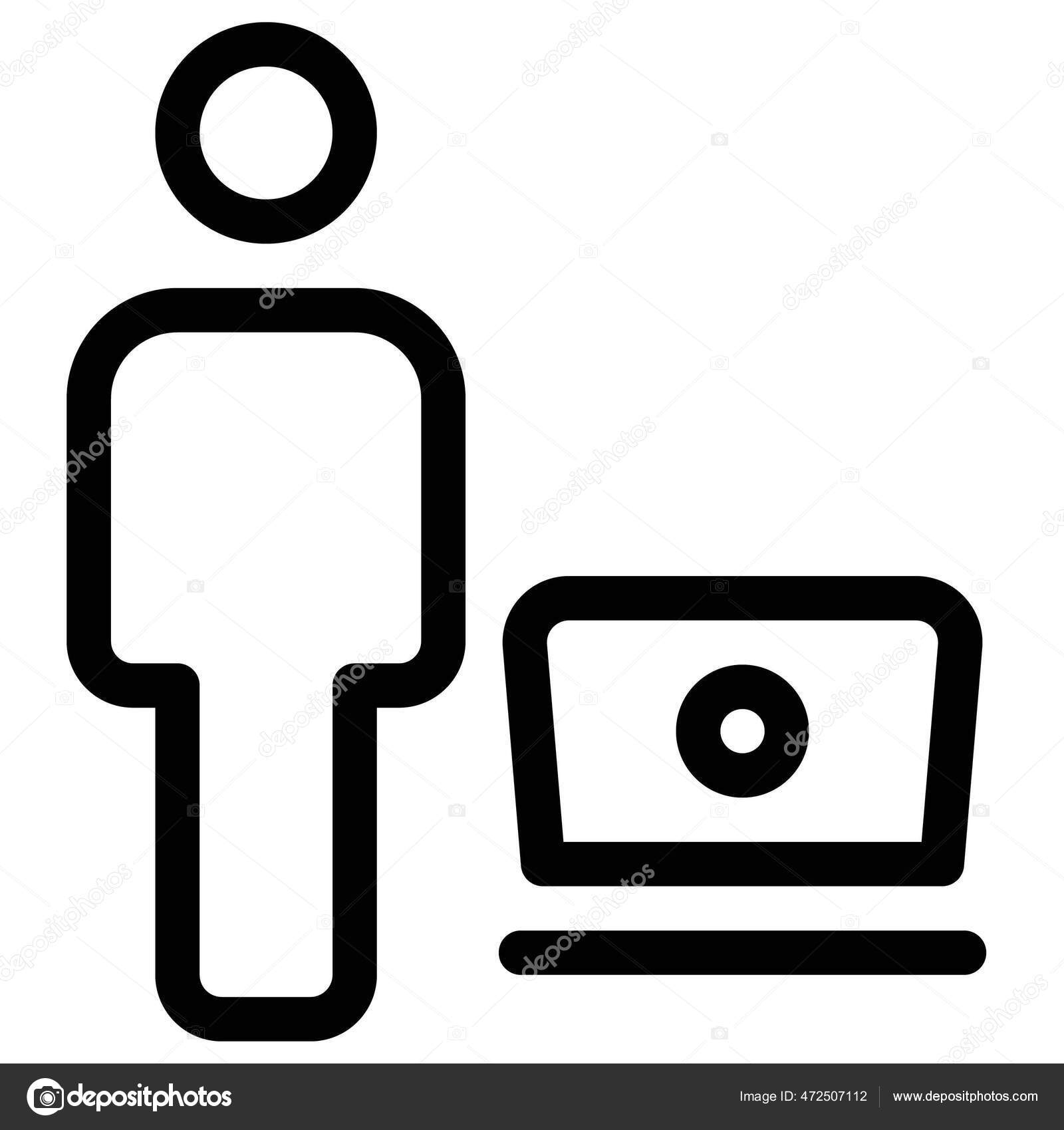 Employee Working Online Laptop Computer Stock Vector Image by ©get4net ...