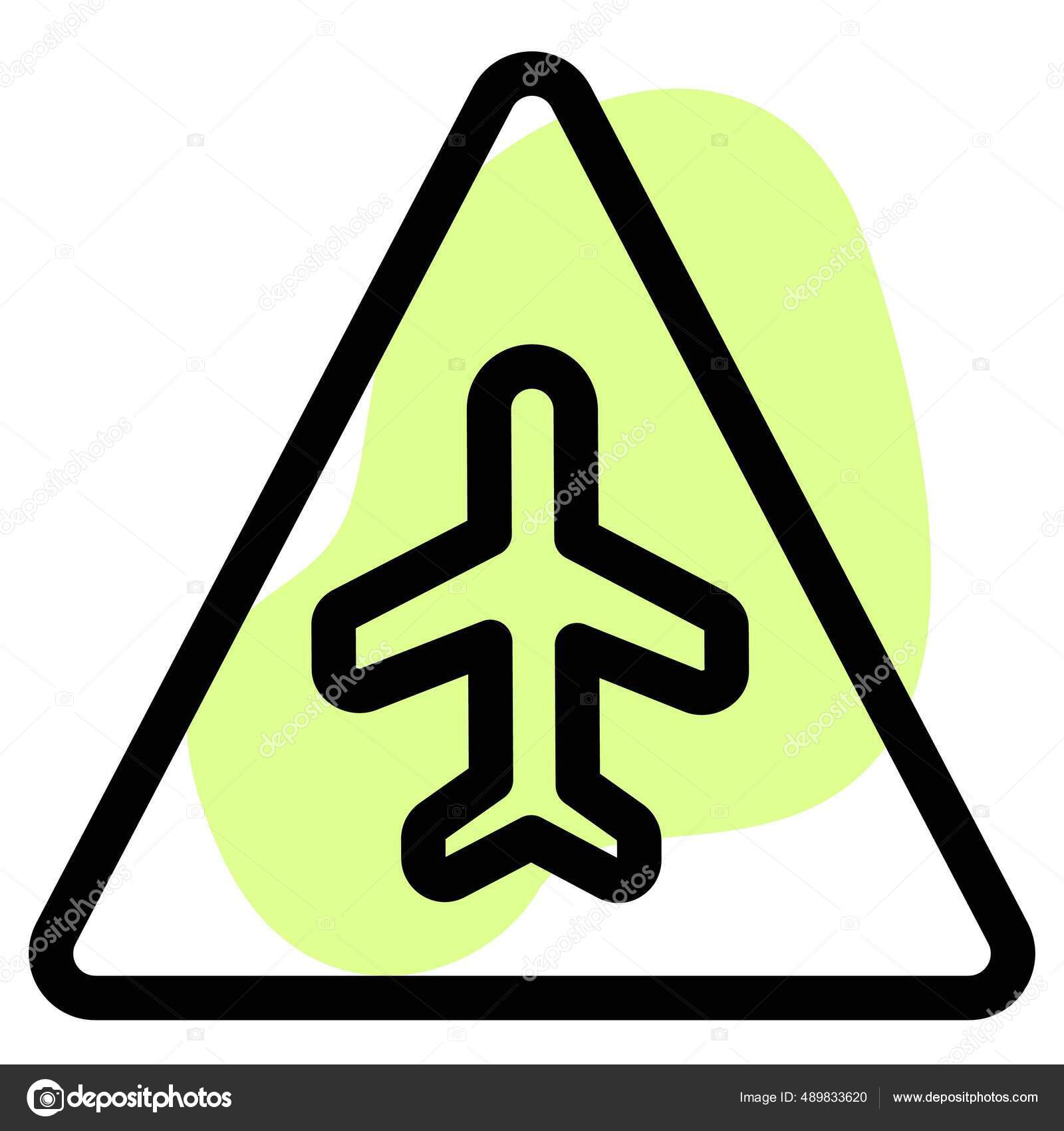 Triangular Shape Sign Board Airplane Logotype Vector de stock ...