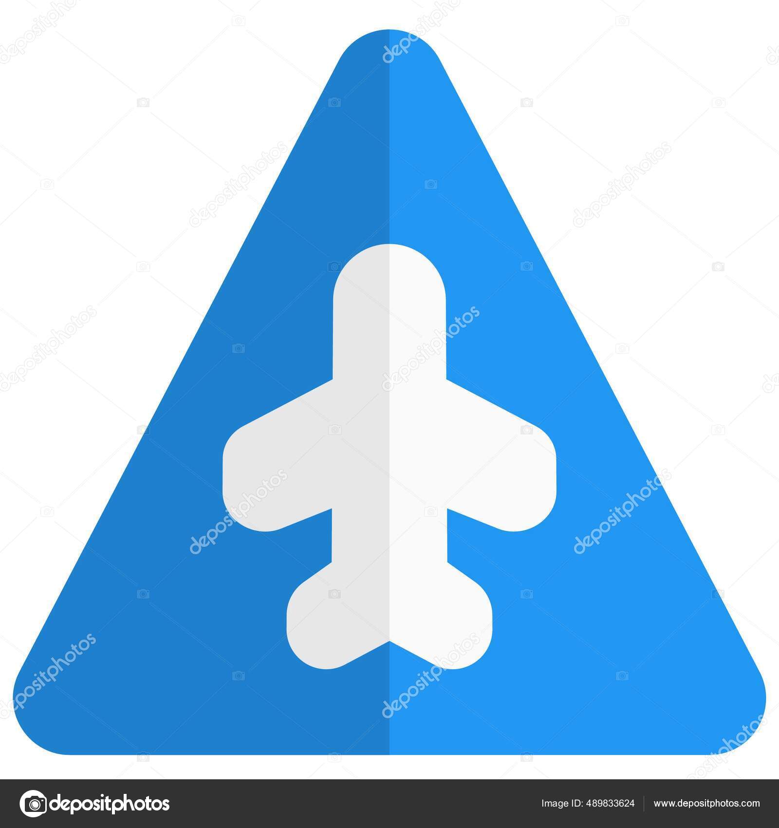 Triangular Shape Sign Board Airplane Logotype Vector de stock ...