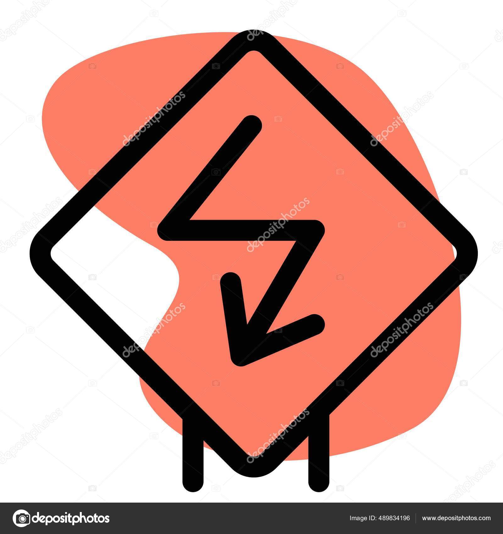 Extreme Sharp Turn Zigzag Arrow Turn Stock Vector by ©get4net 489834196