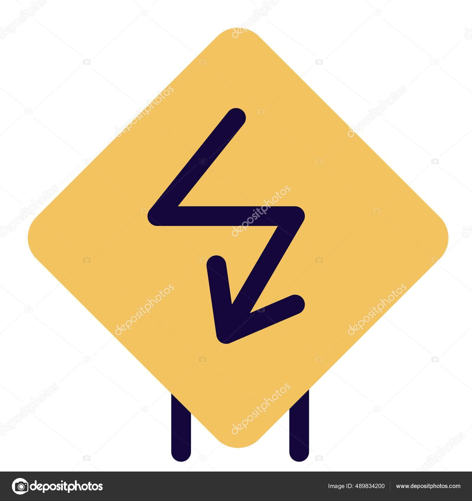 Extreme Sharp Turn Zigzag Arrow Turn Vektor Stok oleh ©get4net 489834200