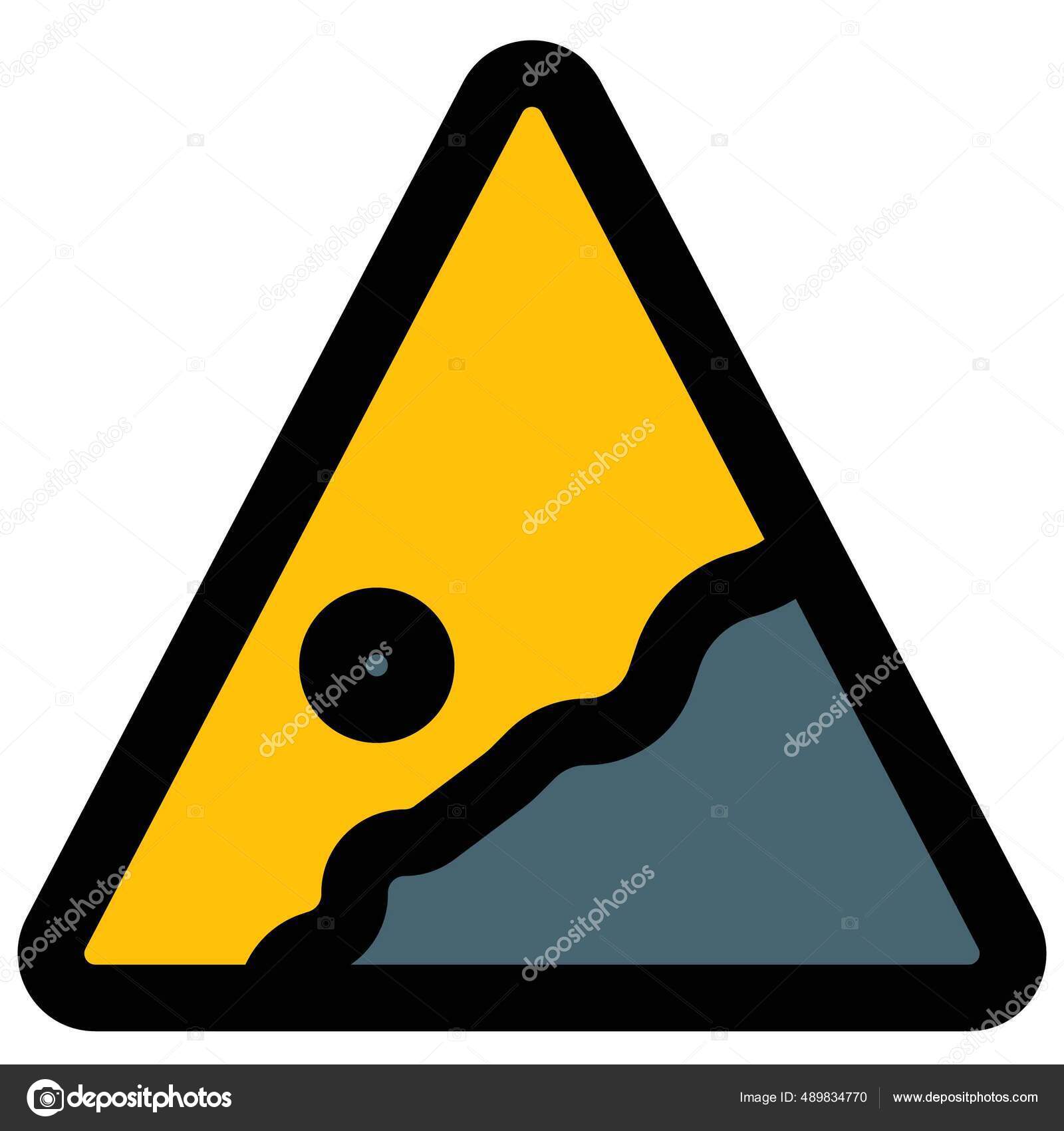 Warning Signal Falling Rocks High Terrain Areas Stock Vector Image by ...