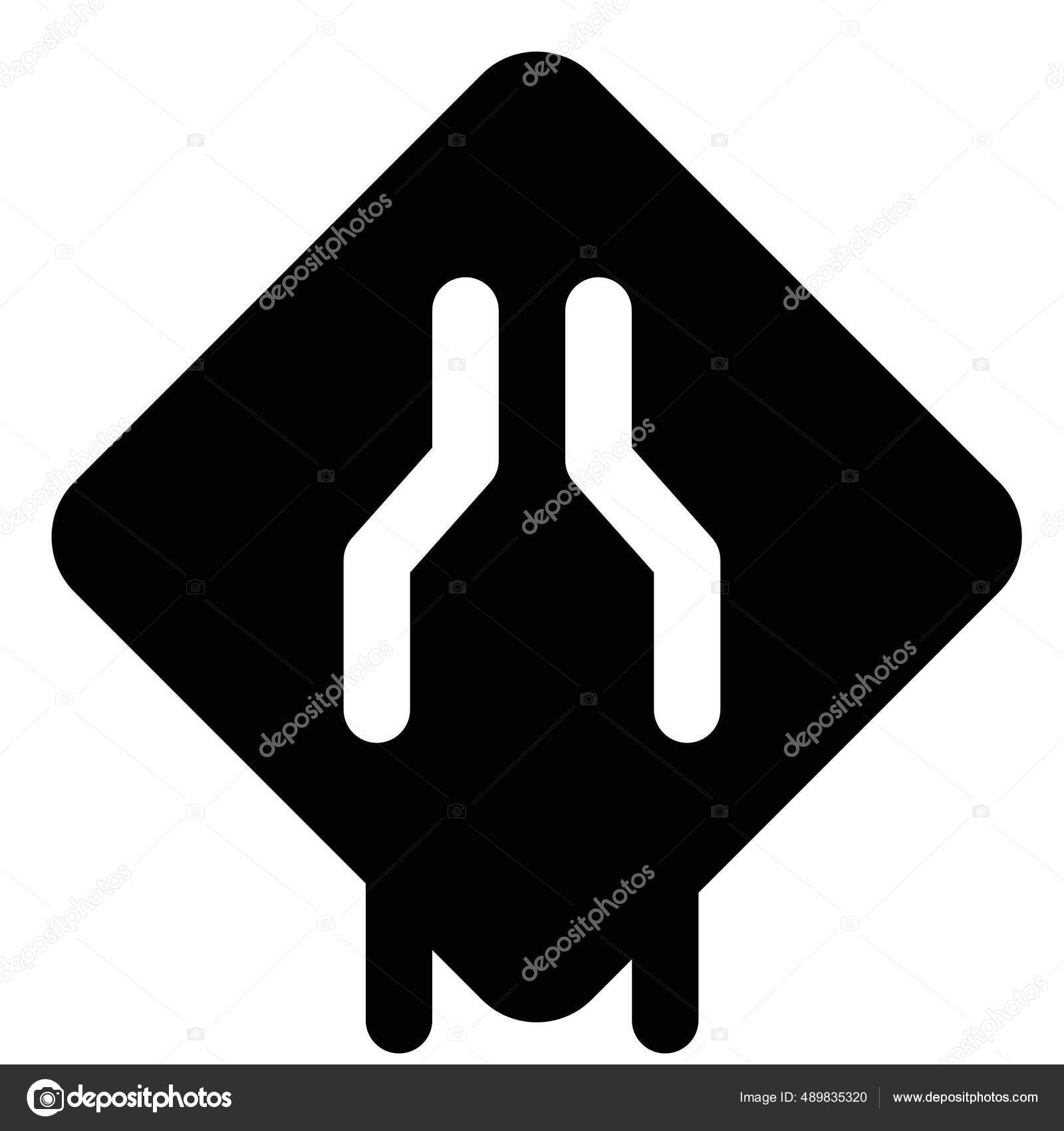 Both Side Narrow Roads Connecting Single Lane Road Stock Vector by ...