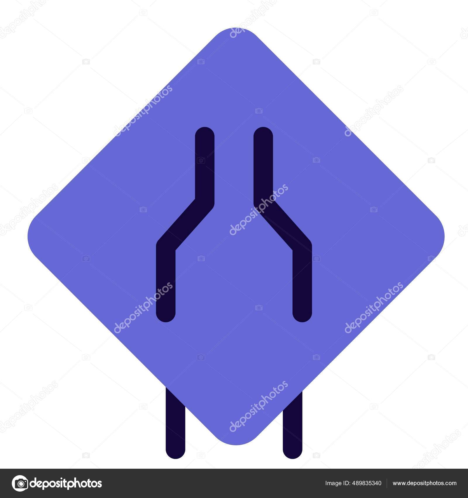 Both Side Narrow Roads Connecting Single Lane Road Stock Vector by ...