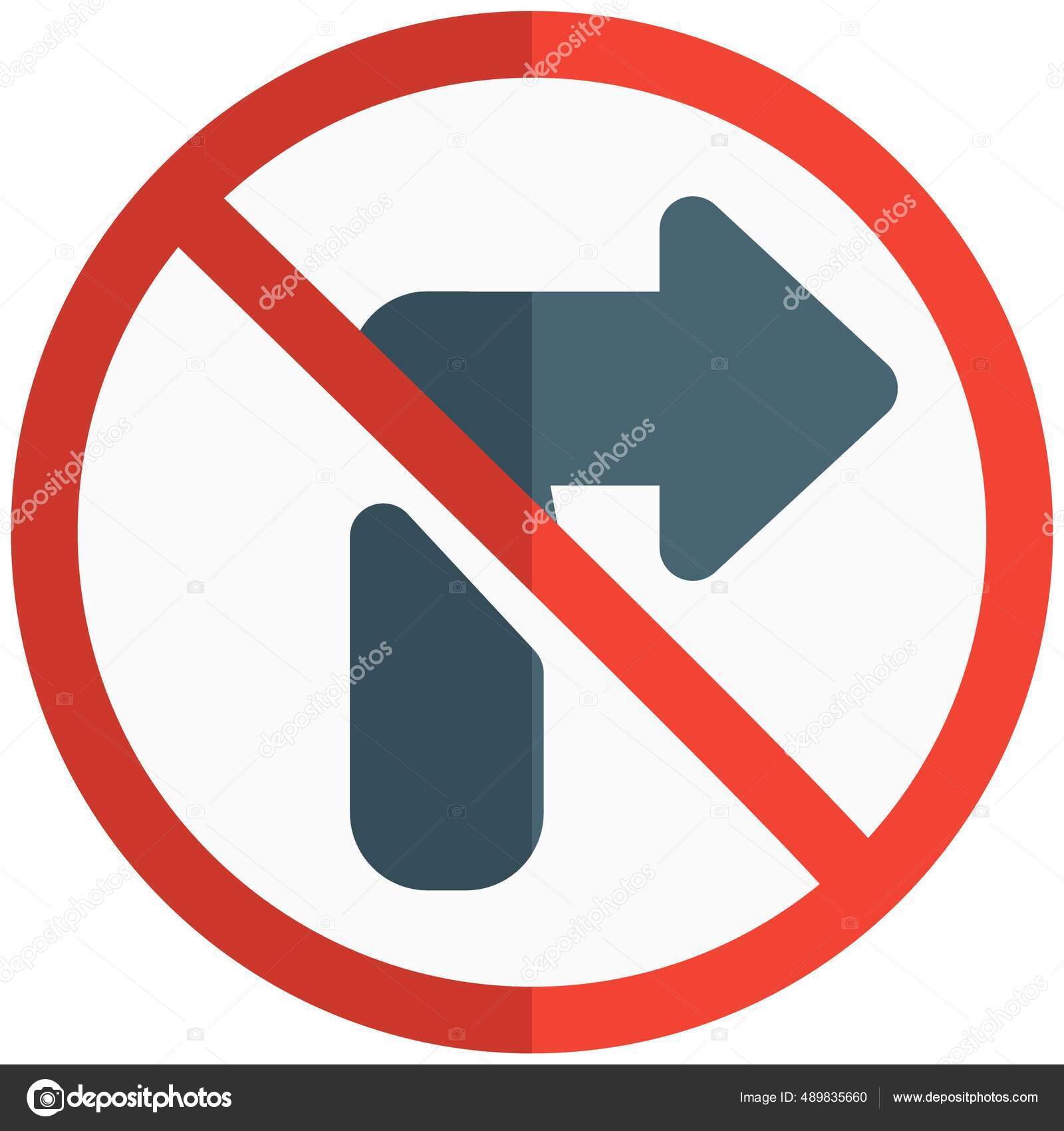Turn Right Side Traffic Sign Board Crossed Vector de stock #489835660 ...