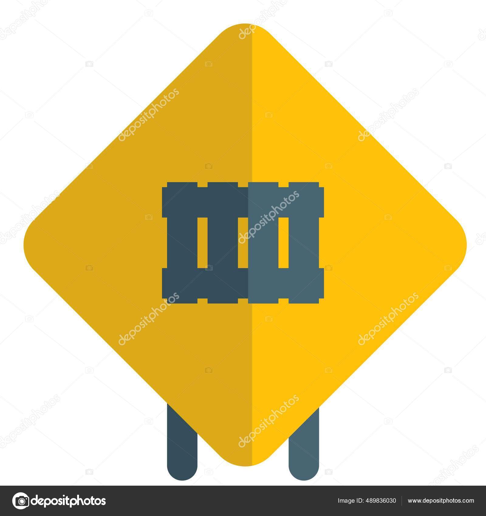 Railroad Crossing Warning Prevent Accident Sign Board Stock Vector by ...