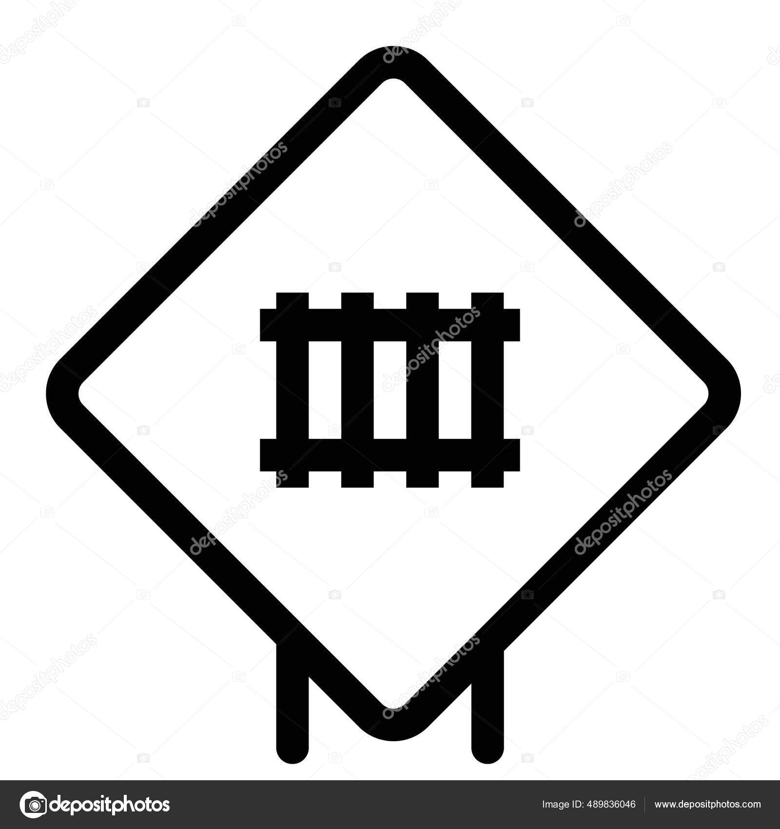 Railroad Crossing Warning Prevent Accident Sign Board Stock Vector by ...