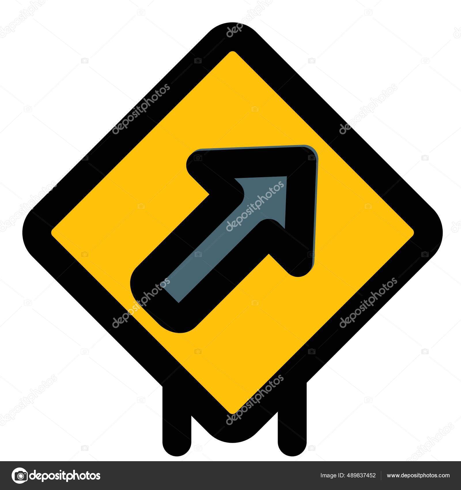 Right Way Traffic Sign Board Layout ©get4net 489837452'e ait Stok Vektör