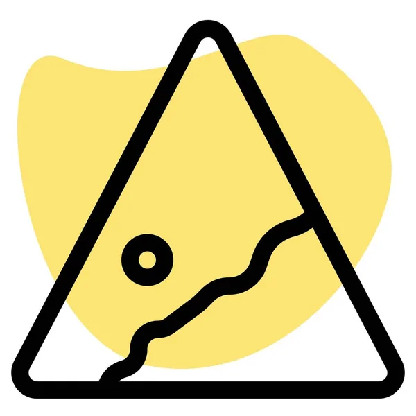 Warning Signal Falling Rocks High Terrain Areas Stock Vector Image by ...