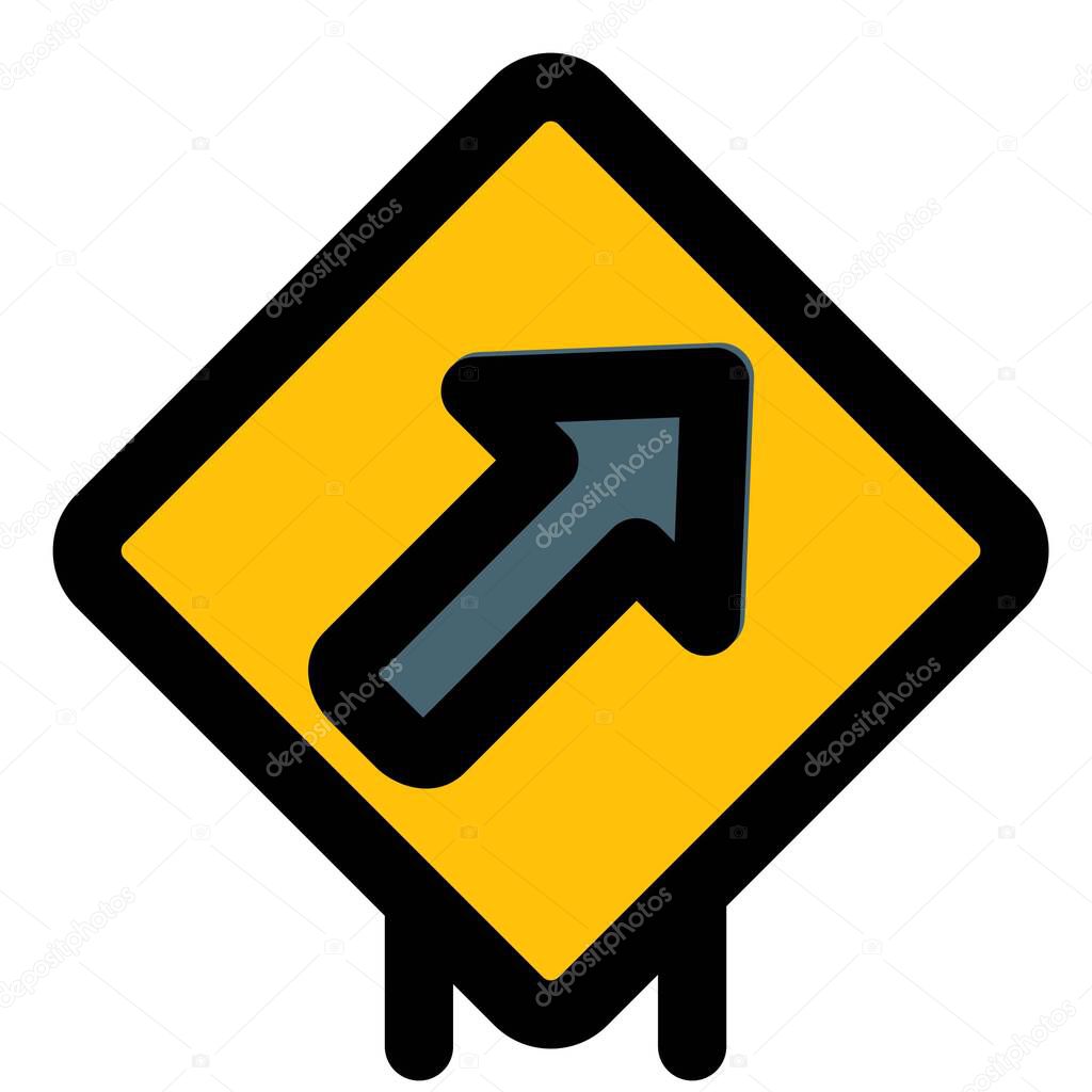 Right Way Traffic Sign Board Layout ©get4net 489837452'e ait Stok Vektör