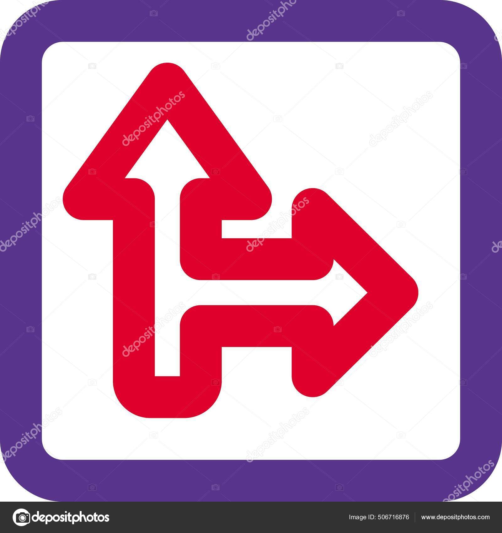 Right Intersection Lane Indication Traffic Sign Stock Vector by ...