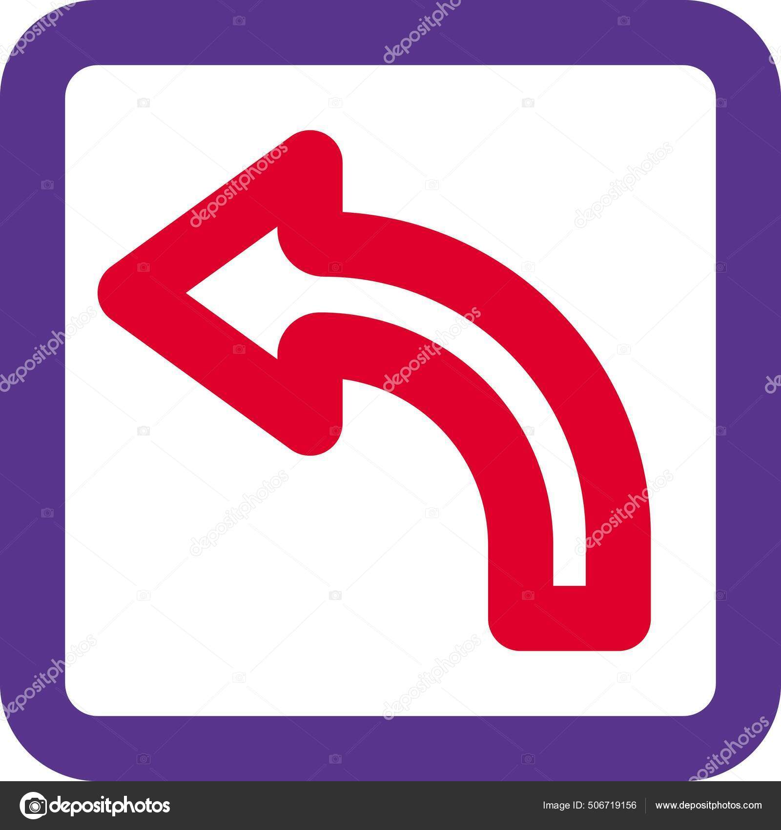 Turn Left Sign Traffic Direction Layout Stock Vector Image by ©get4net ...