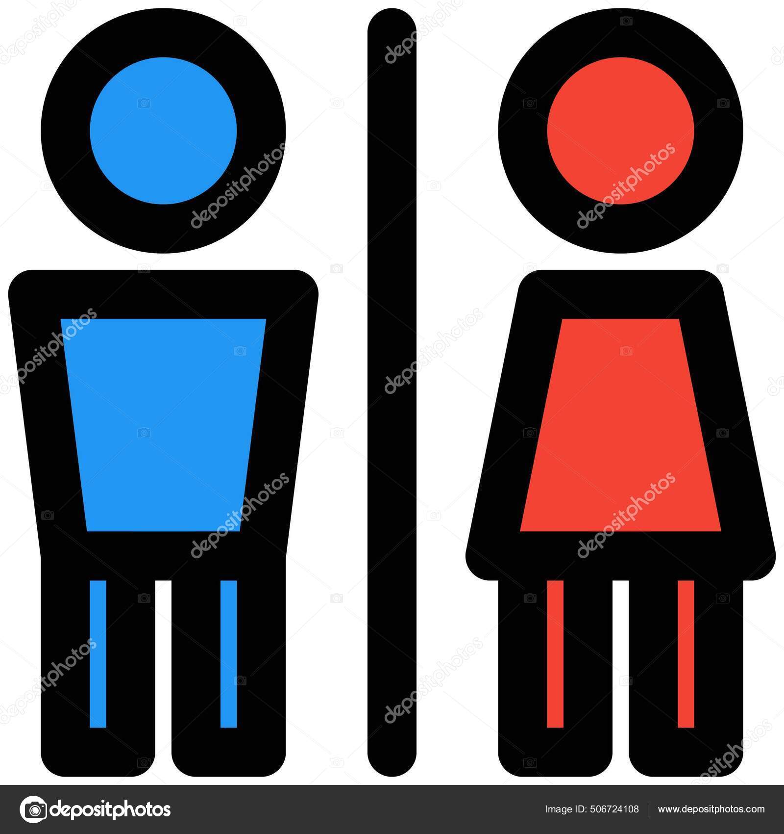Toilet Section Both Male Female Laundry Room Service Stock Vector by ...