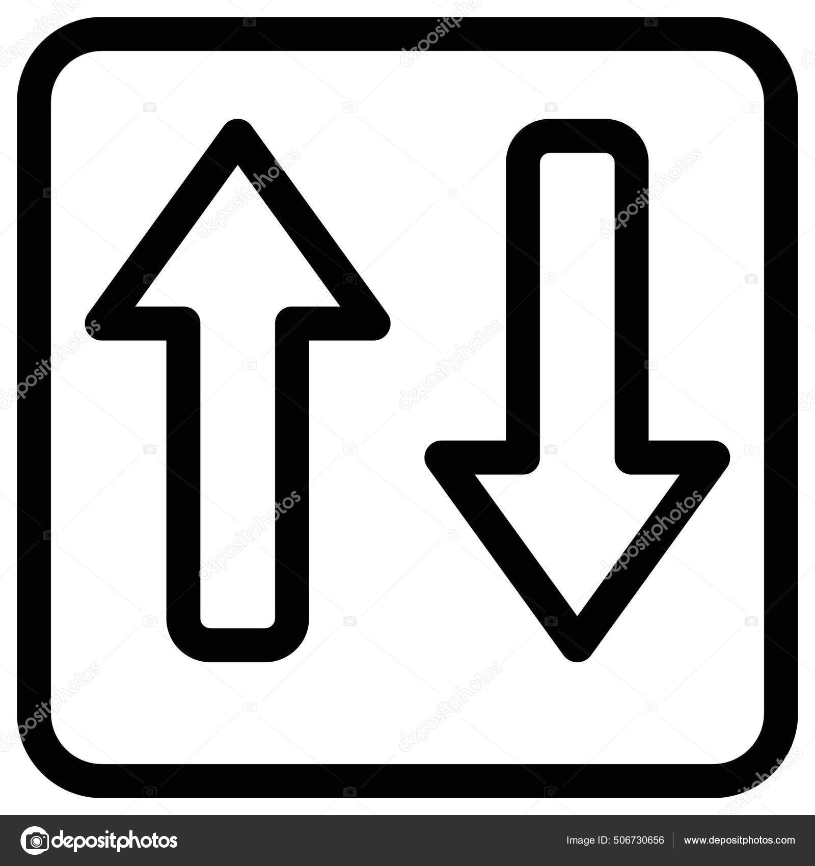 Both Way Direction Traffic Incoming Outgoing Direction Stock Vector ...