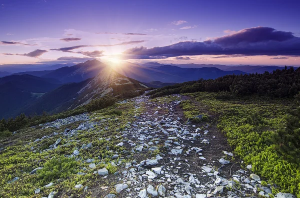 Mountain sunset landscape Stock Photos, Royalty Free Mountain sunset ...