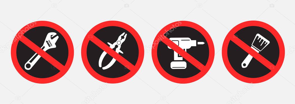Prohibited repair Vector Art Stock Images | Depositphotos