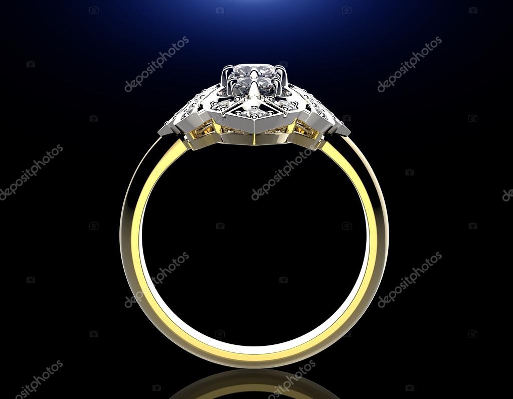 Golden Engagement Ring Stock Photo by ©Rozaliya 54282217