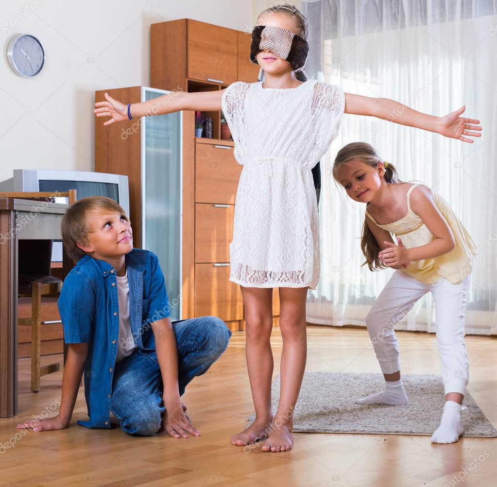 Children playing indoors — Stock Photo © Jim_Filim #112436686
