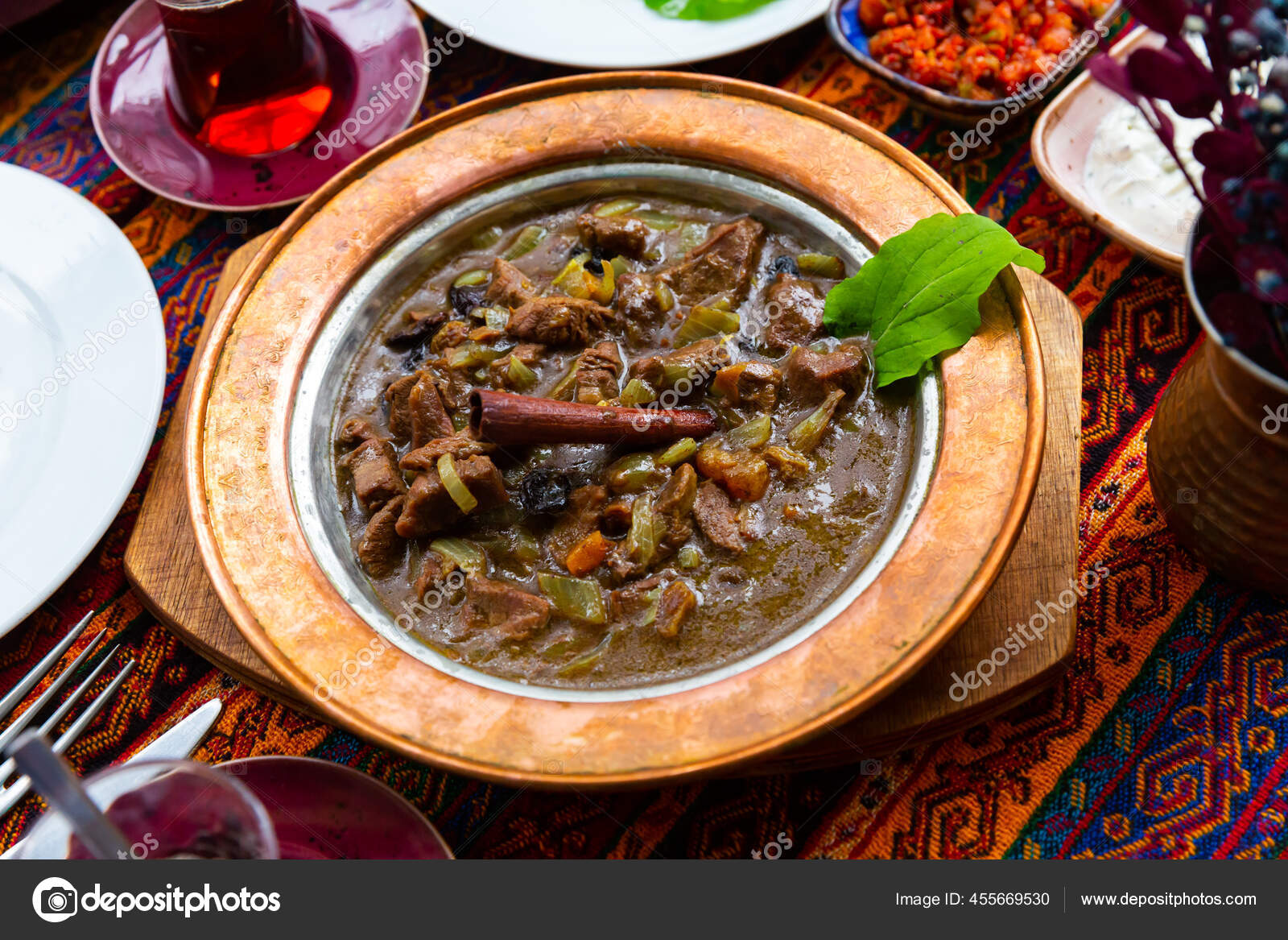 Turkish lamb meat saute mutancana Stock Photo by ©Jim_Filim 455669530