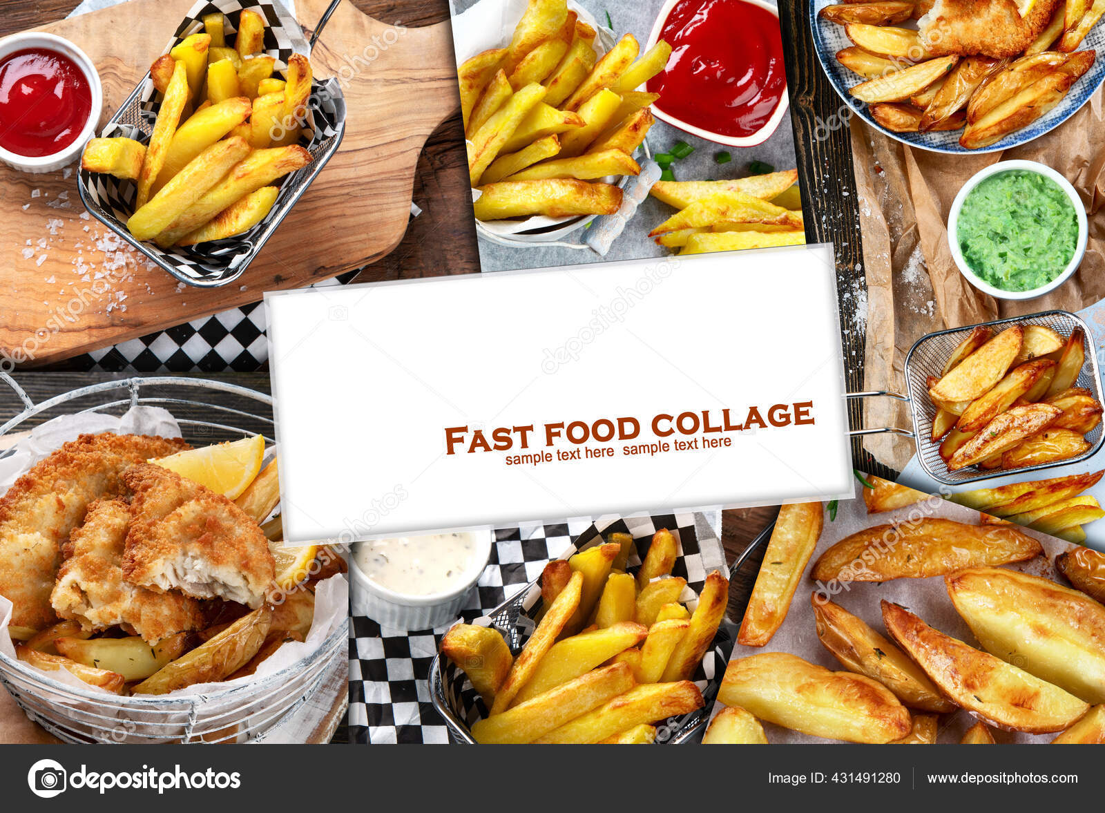 Different Types Fast Food Collage Stock Photo by ©bit245 431491280