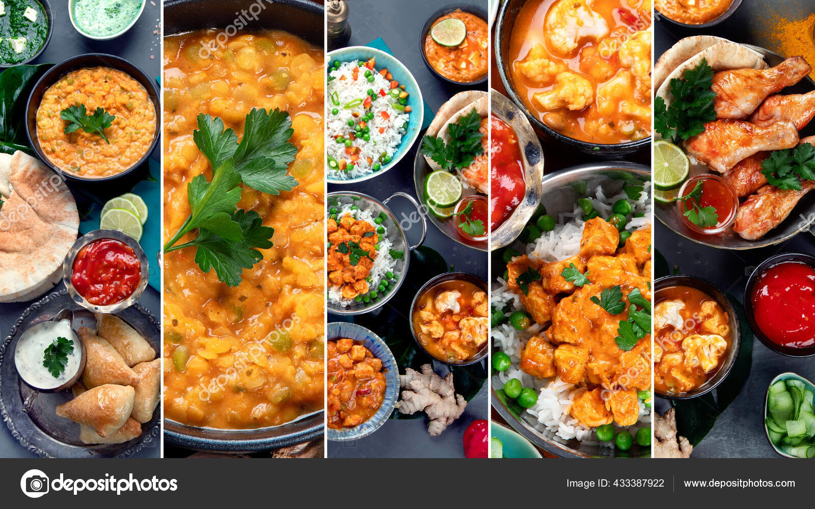 Collage Traditional Indian Cuisine Stock Photo by ©bit245 433387922