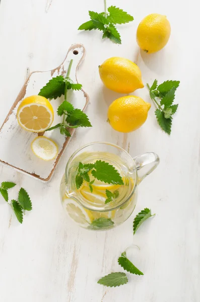 Water with fresh lemon and mint - Stock Image - Everypixel