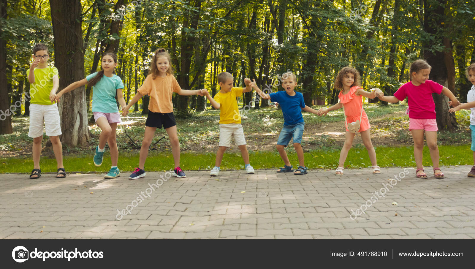 Kids Standing In Line Outside