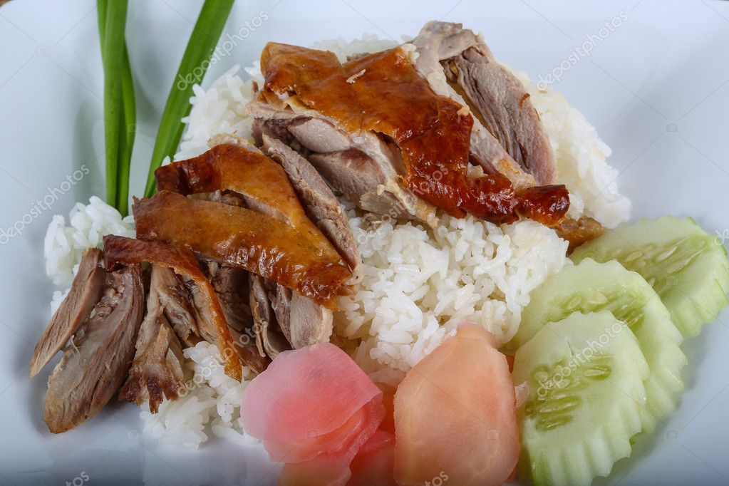 Roasted duck with rice — Stock Photo © AndreySt #111992746