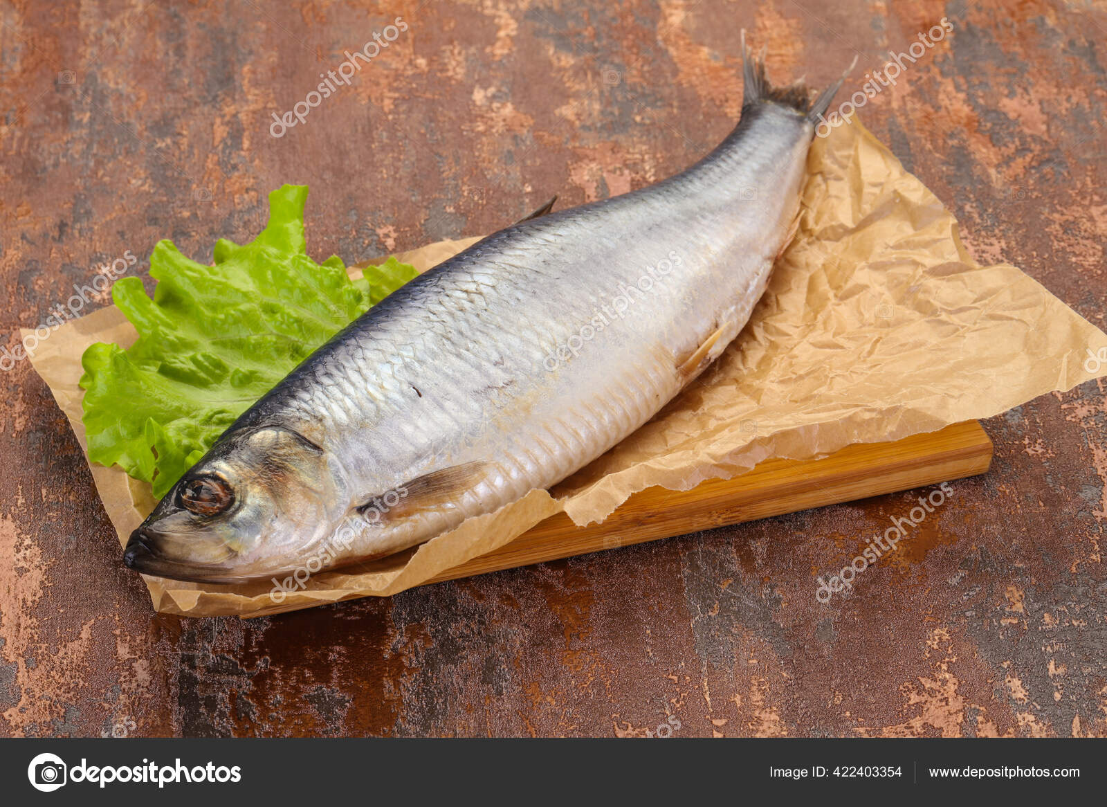 Salted Herring Fish Ready Eat — Stock Photo © AndreySt #422403354
