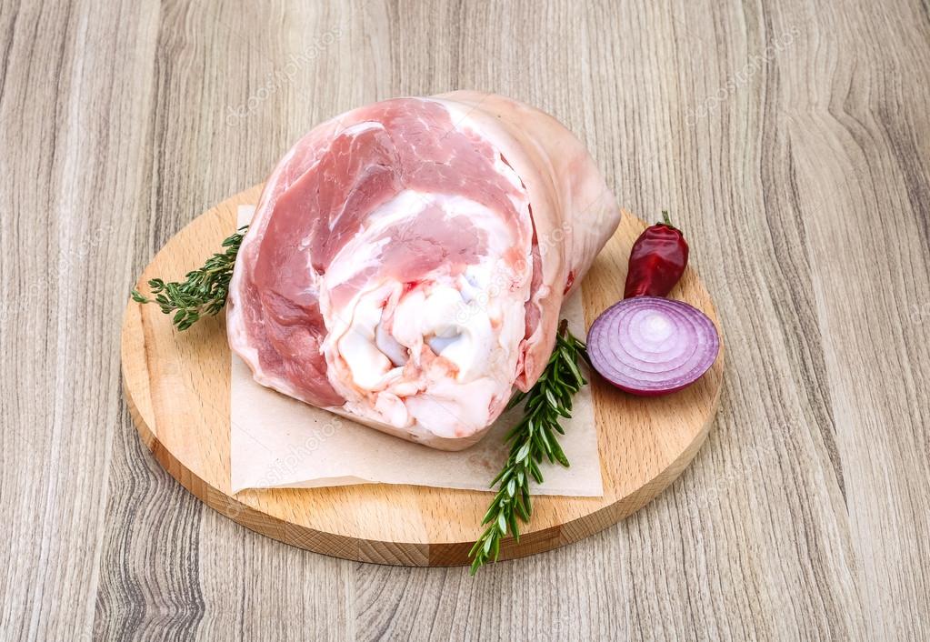 Raw pork knuckle Stock Photo by ©AndreySt 87181922