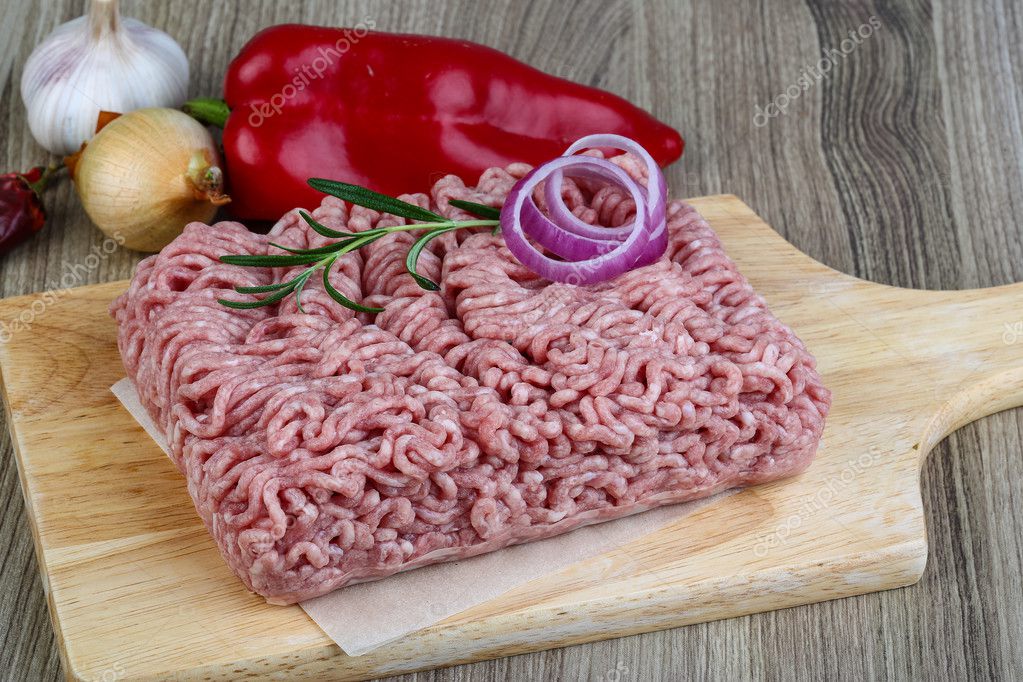 Raw minced pork meat — Stock Photo © AndreySt #92419834