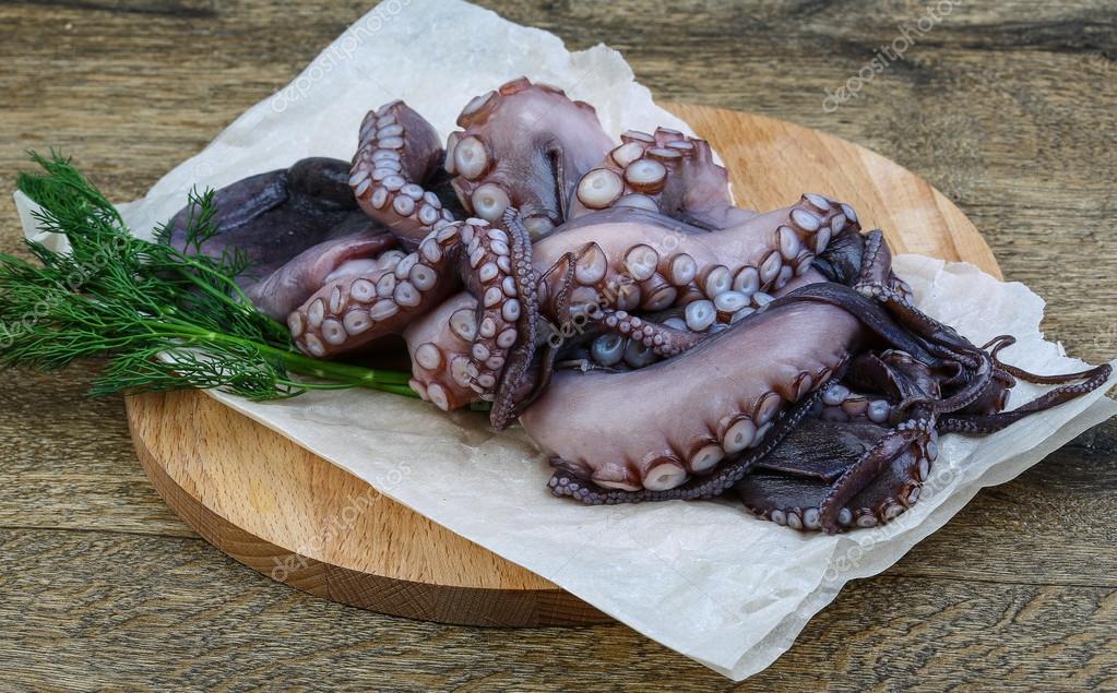 Raw octopus ready for cooking — Stock Photo © AndreySt #93860174