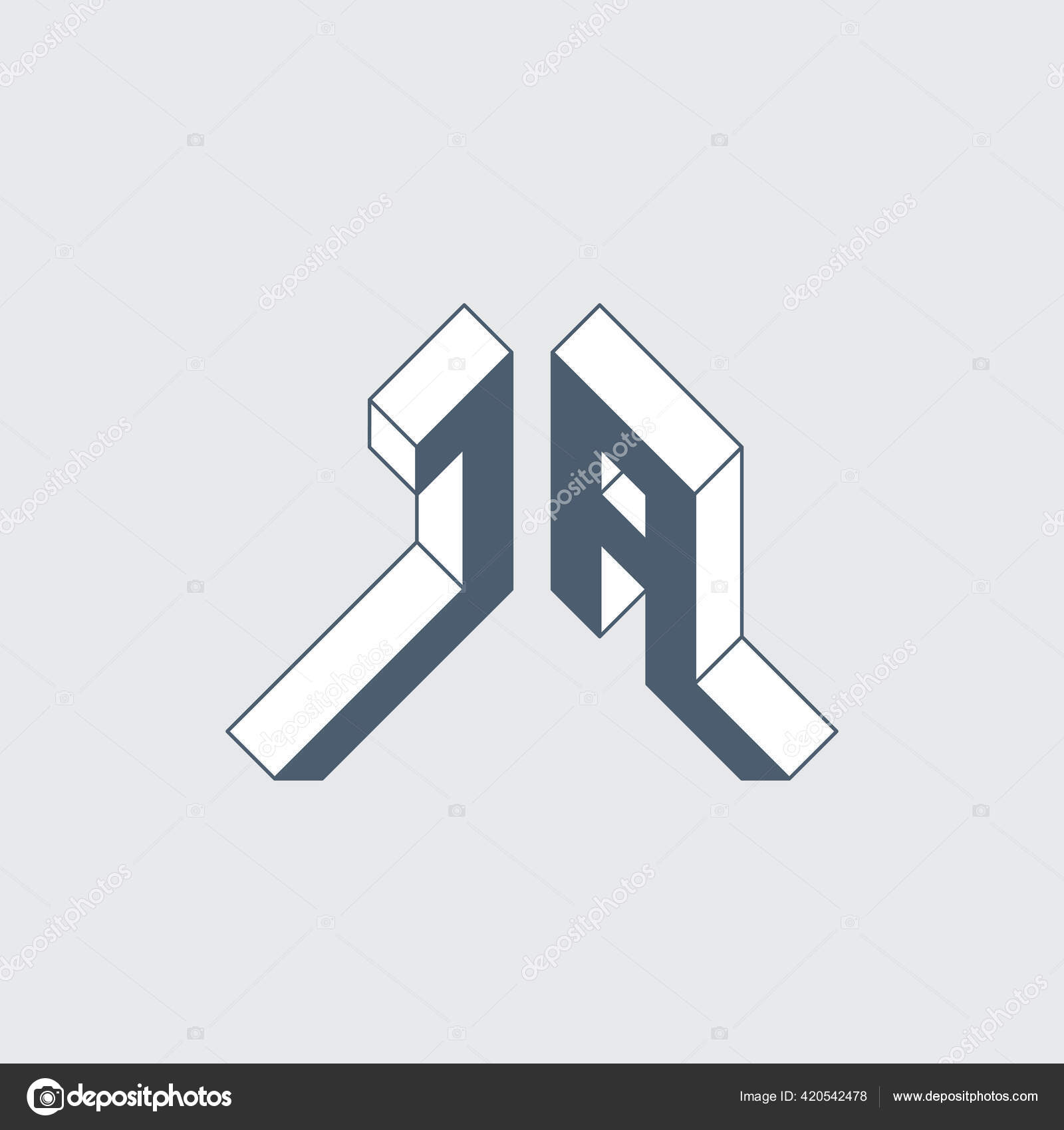 Logo Letter Code Isometric Font Design Letter Monogram Logotype Three ...