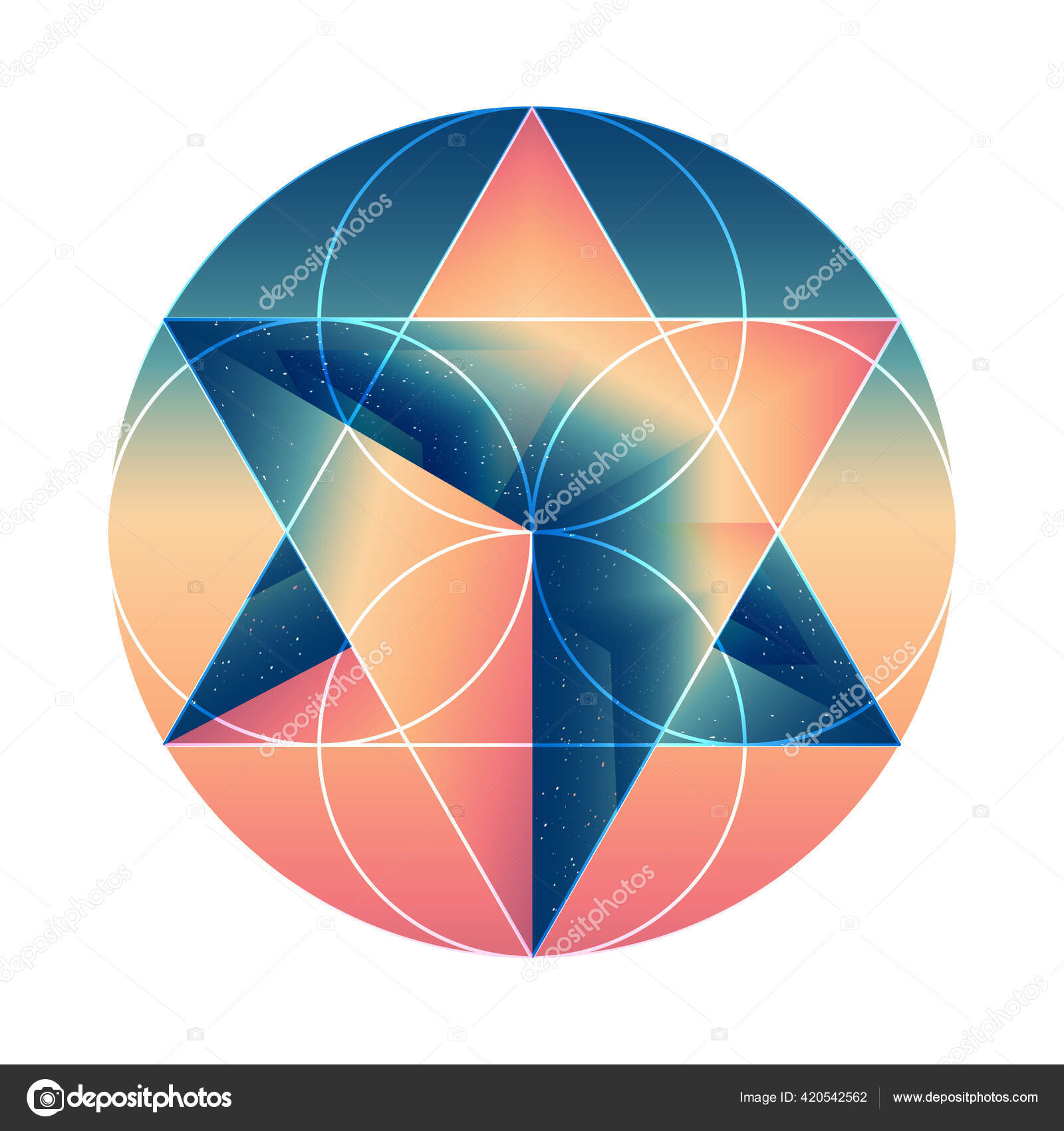 Poster Interior Design Abstract Pyramids Reflection Space Geometric ...