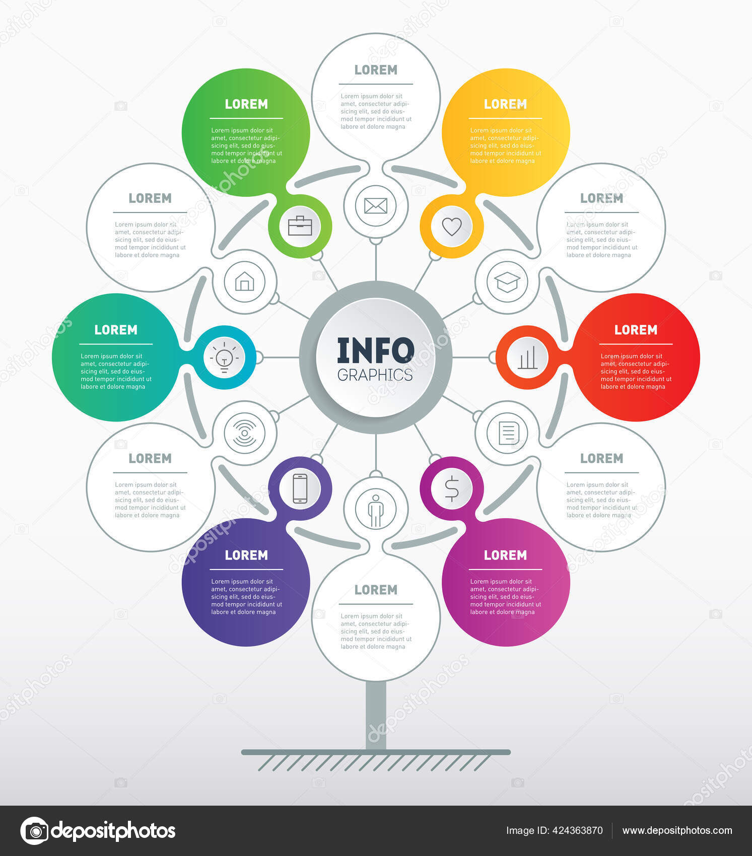 Business Presentation Infographics Concept Options Web Template Tree ...