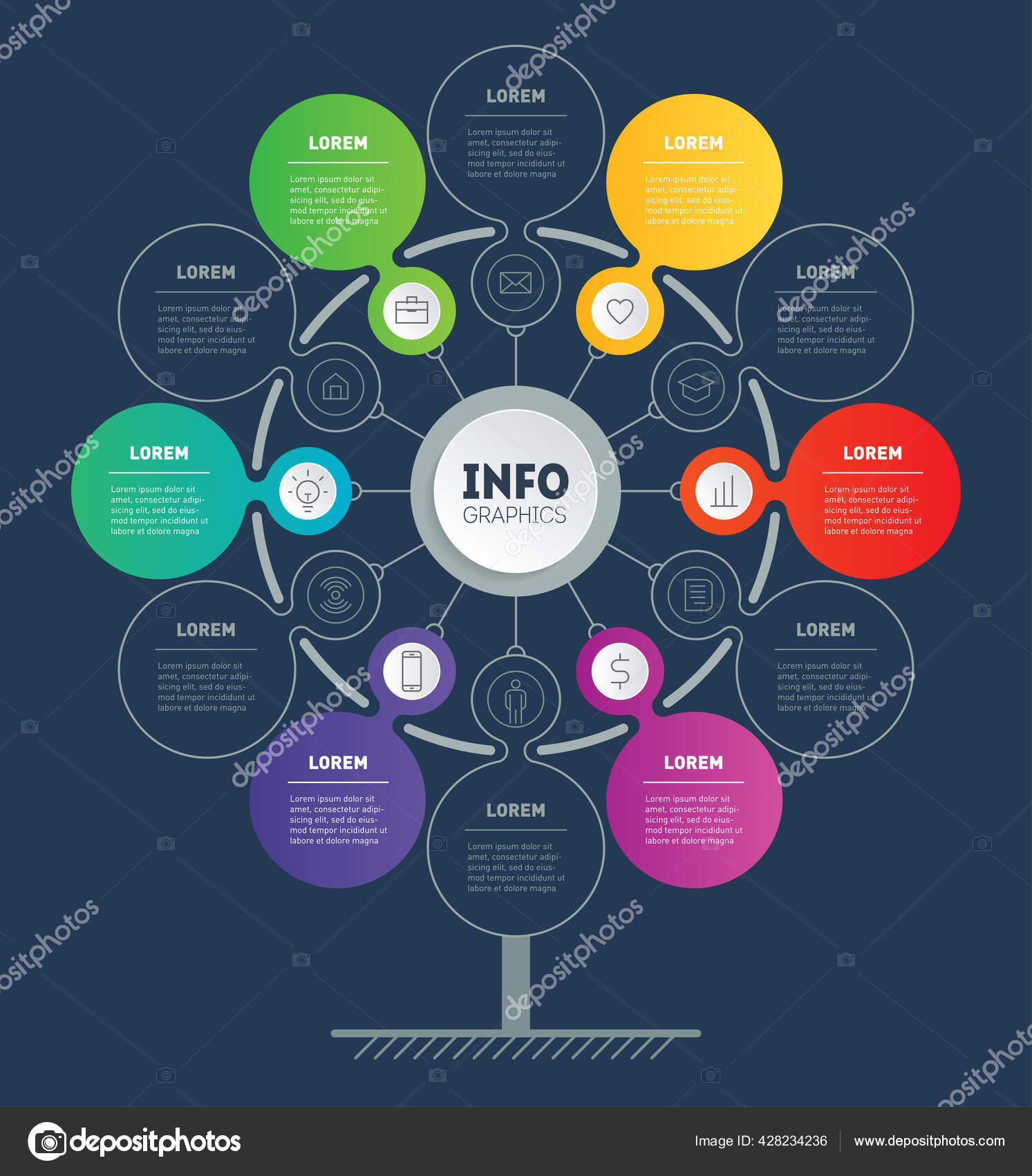 Business Presentation Infographics Concept Options Template Sales ...
