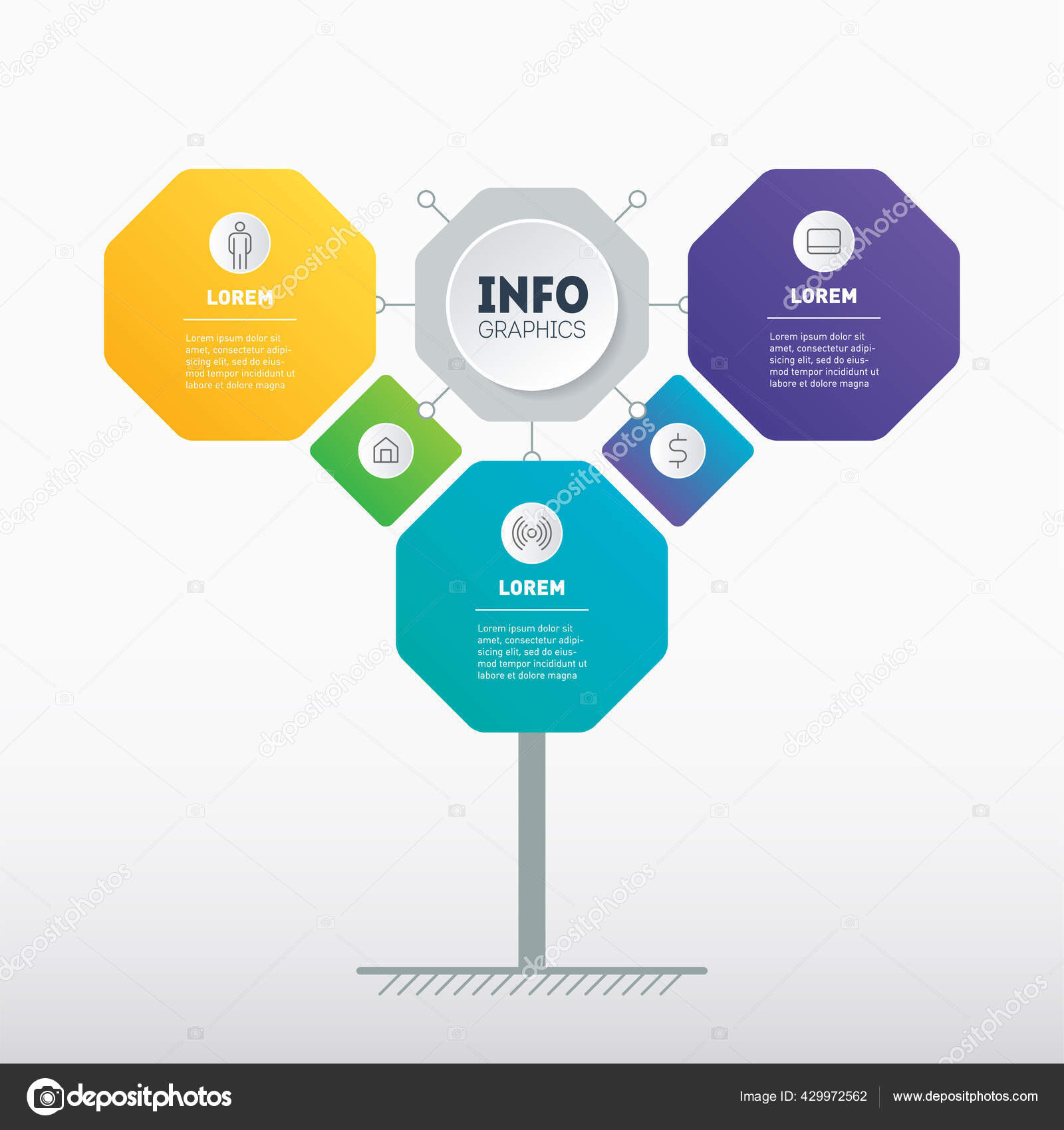 Template Development Tree Chart Diagram Vector Info Graphic Technology ...