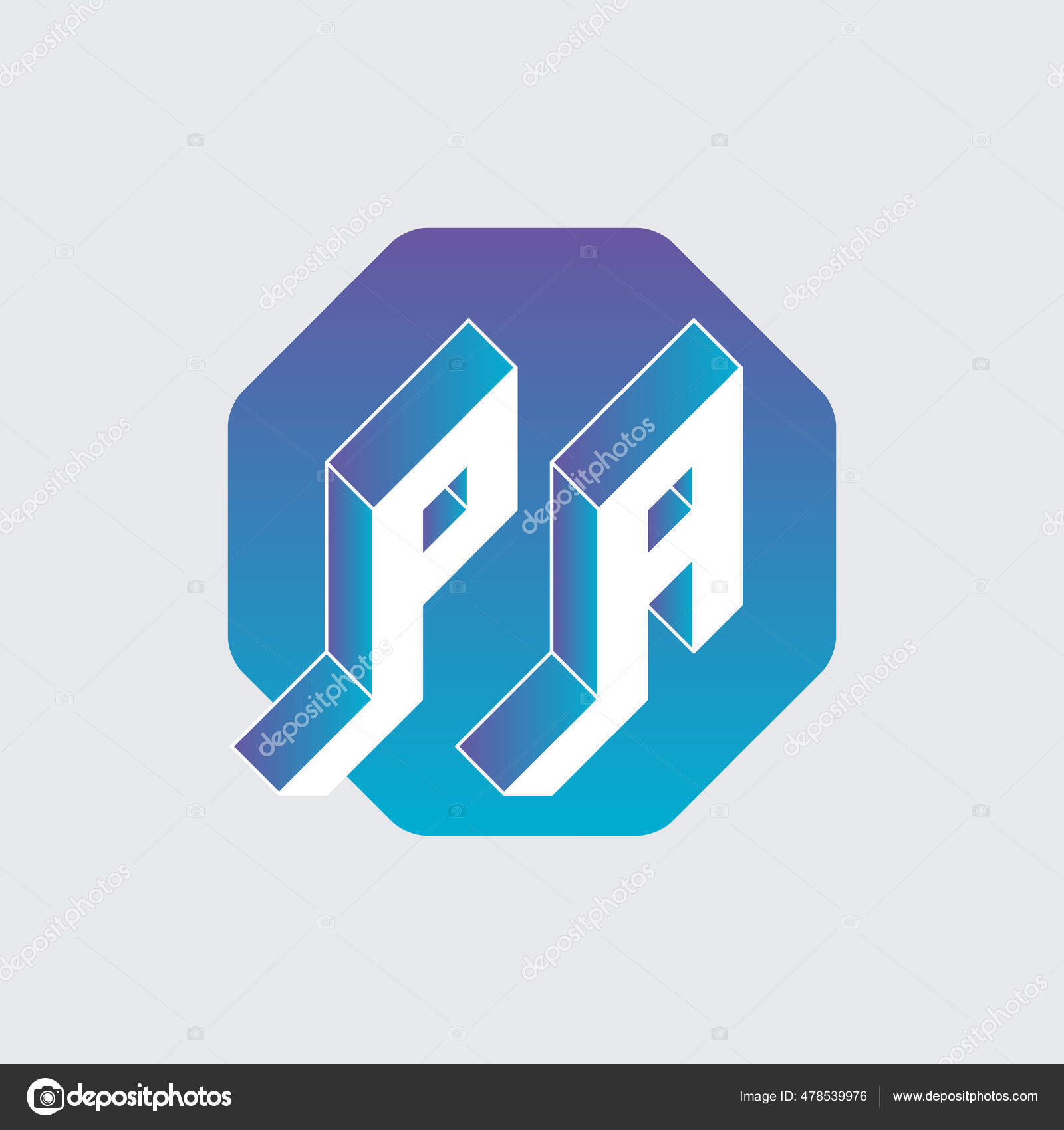 Volume Alphabet Three Dimension Letters Hexagonal Substrate Isometric ...