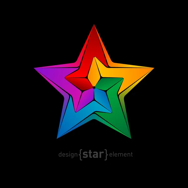 Star Logo Low Poly Impossible Figure Vector Lowpoly Logotype Line Stock ...