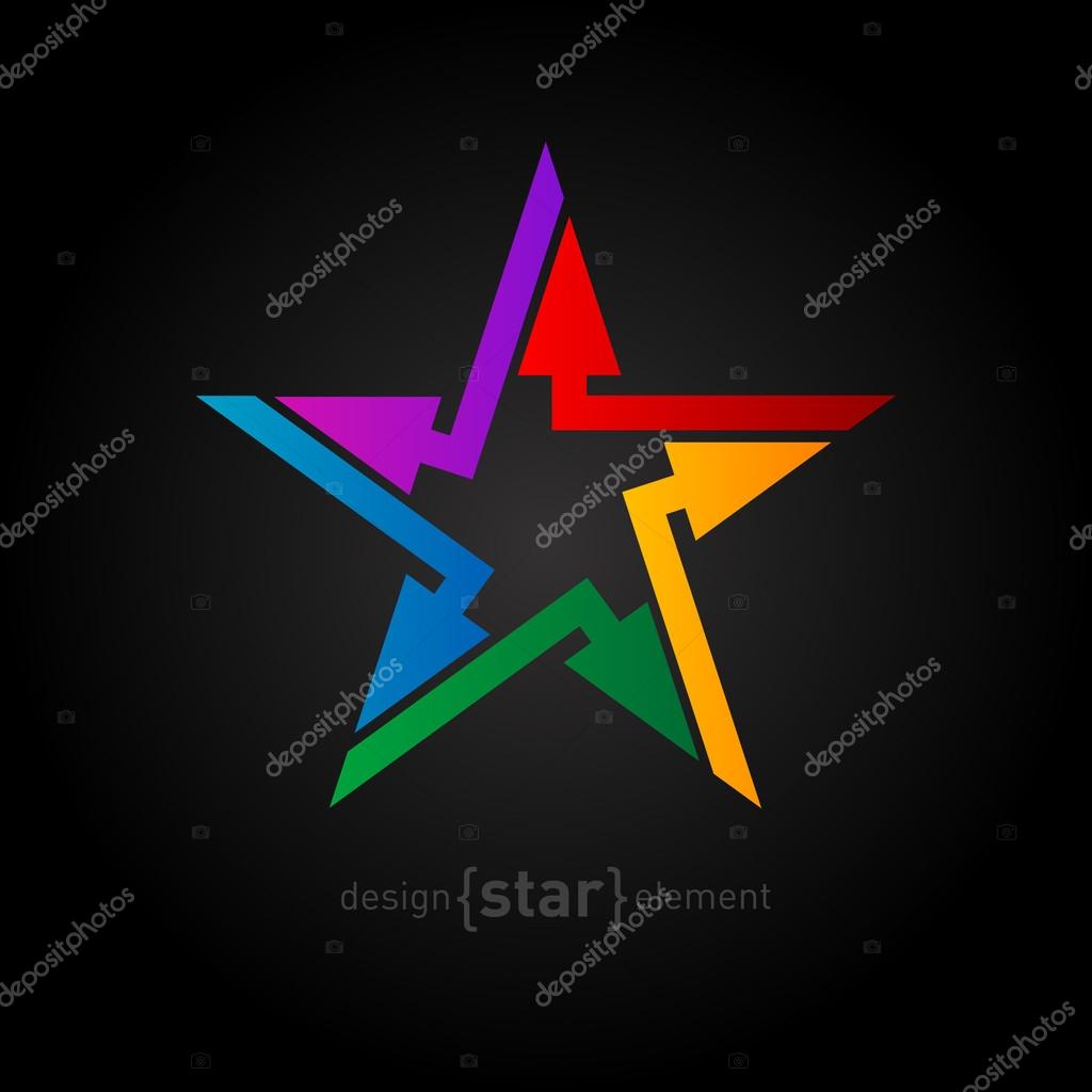 Colorful star logo with arrows Stock Vector by ©thebackground 63406611