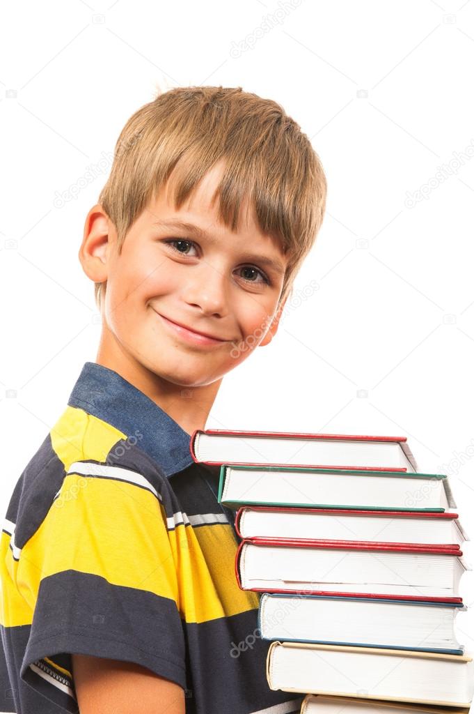 School boy is holding books — Stock Photo © bloodua #80823838