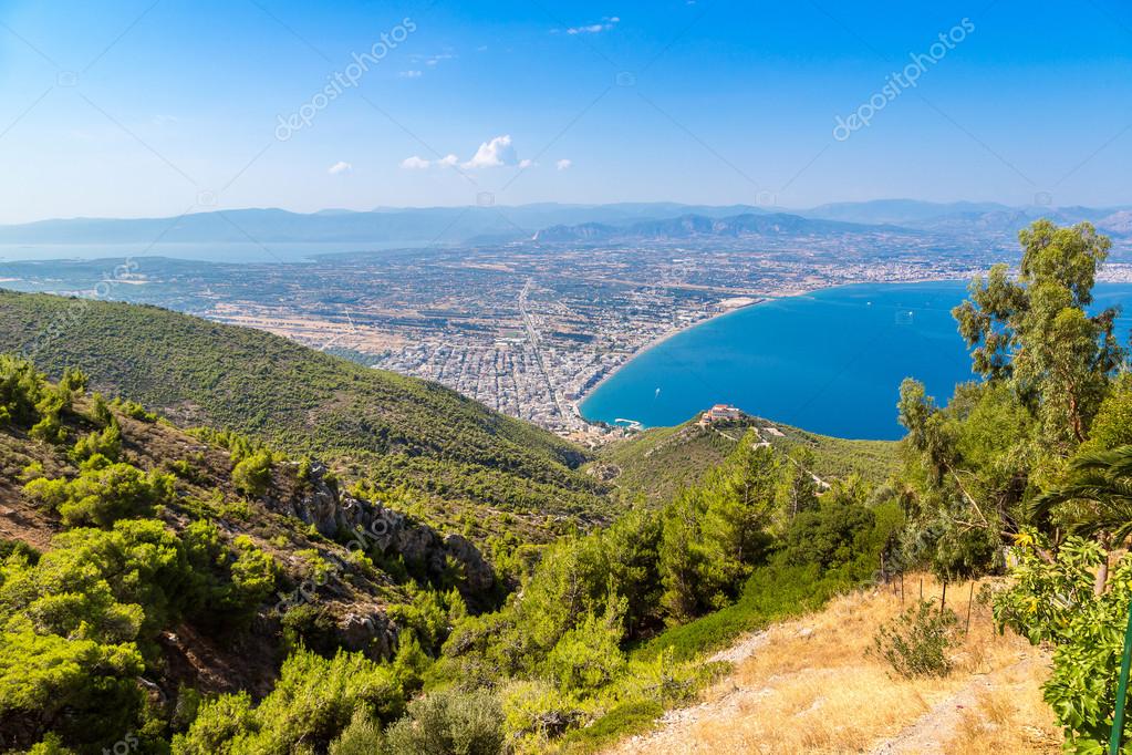 Panoramic view of Loutraki, Greece — Stock Photo © bloodua #87668328