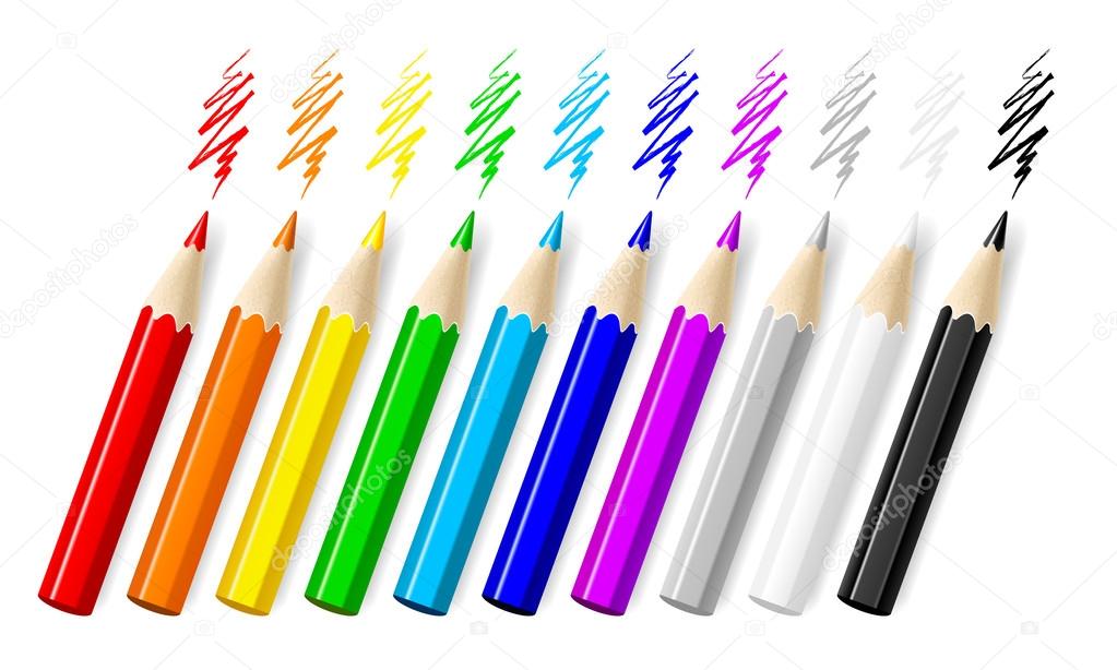Ten color pencils isolated Stock Vector Image by ©Leonardi #62240165