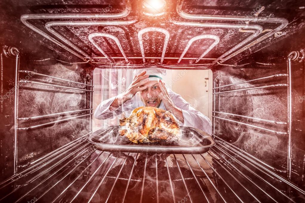 Funny chef perplexed and angry. Loser is destiny! Stock Photo by ...