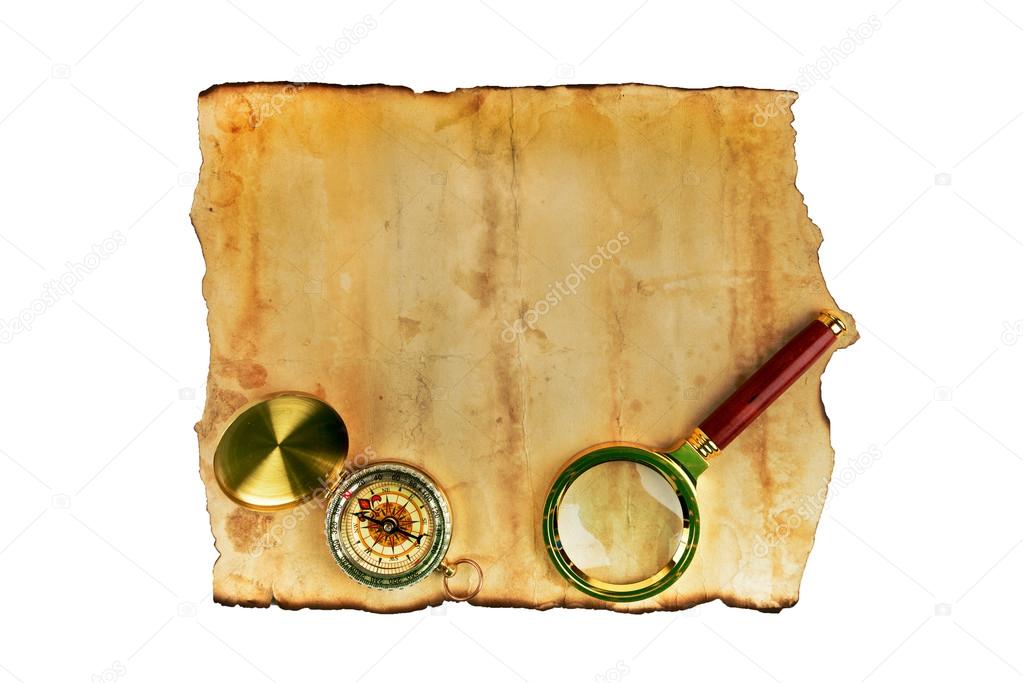 Grunge blank paper sheet with compass Stock Photo by ©Paulpaladin 82808424