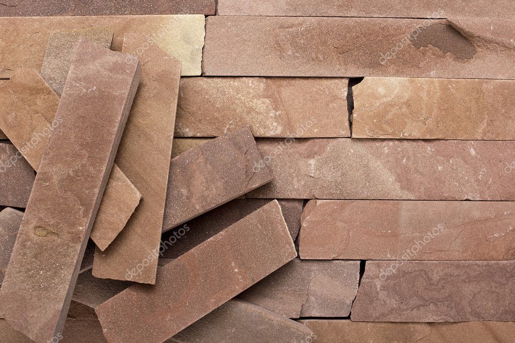 Red brick stone exterior and interior decoration building mater Stock ...