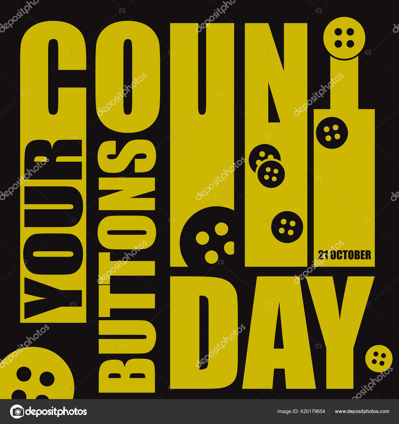 Count Your Buttons Day Celebrated October Stock Vector by ©VIPDesignUSA ...