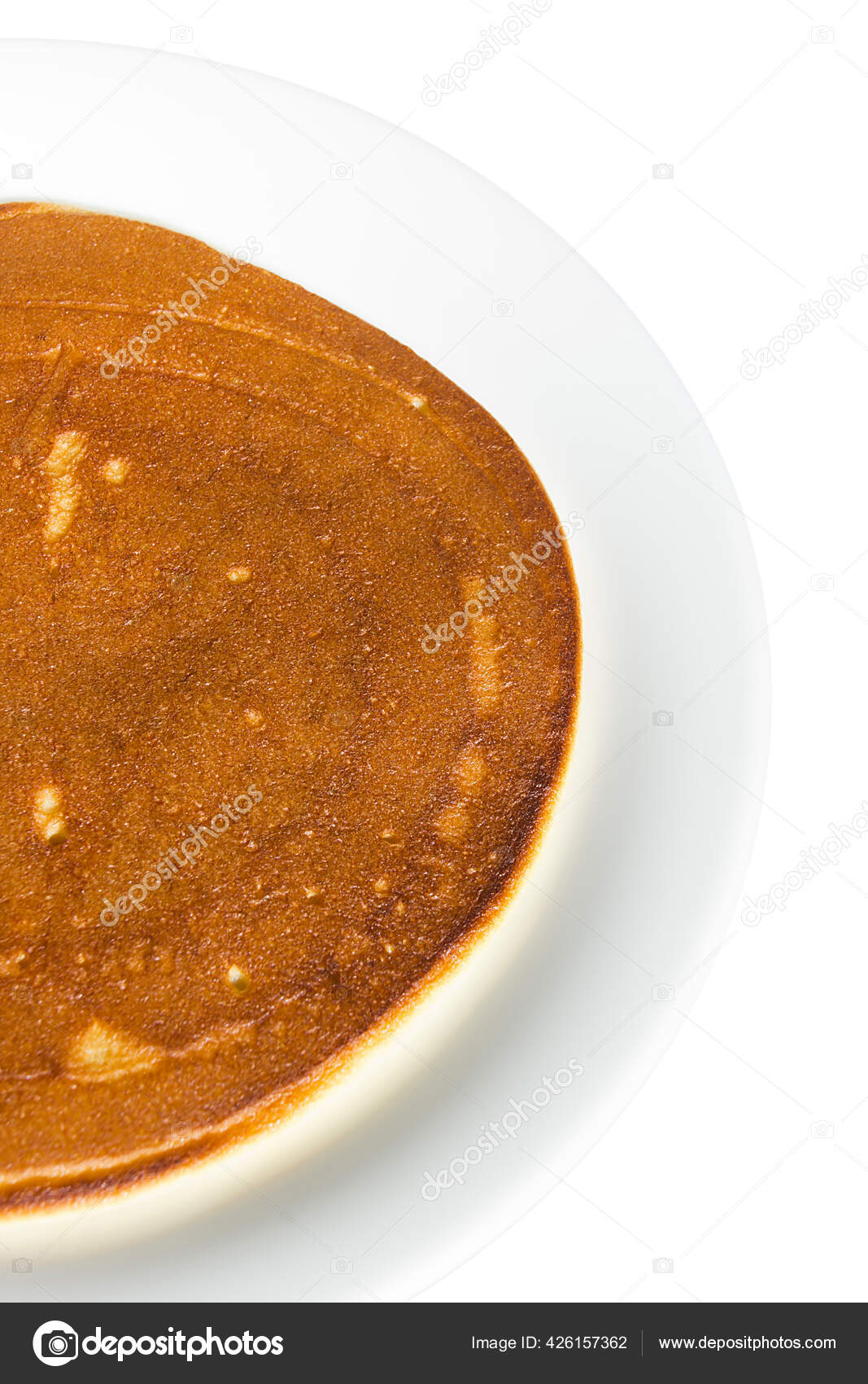 Freshly Baked Pancake Plate White Background — Stock Photo ...