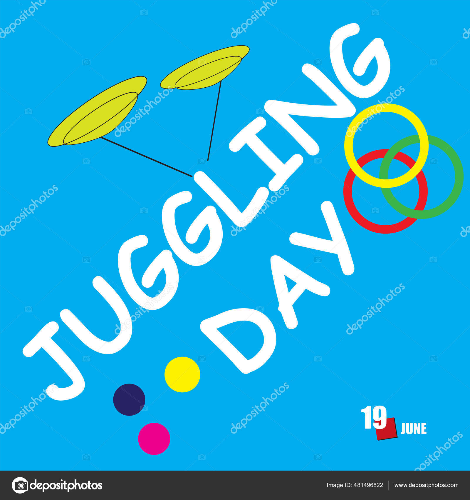 Calendar Event Celebrated June Juggling Day Stock Vector Image by ...